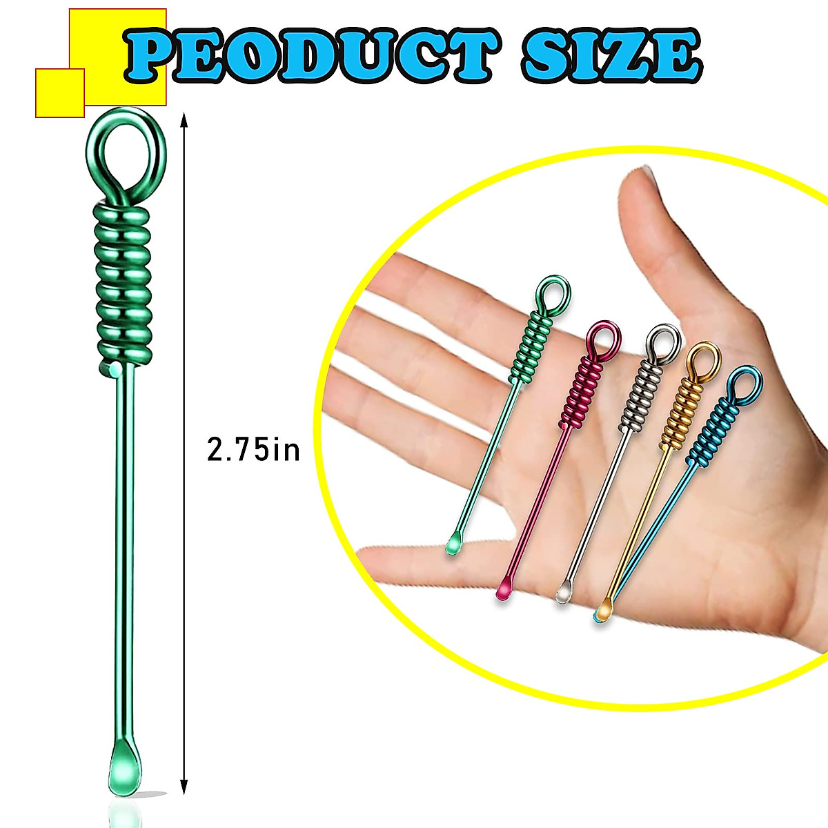 10Pcs Mini Spoon Tiny Shovel Spoon Portable Scoop Pendant Tiny Powder Spoons for Spices Salts Sand Spice Scoop