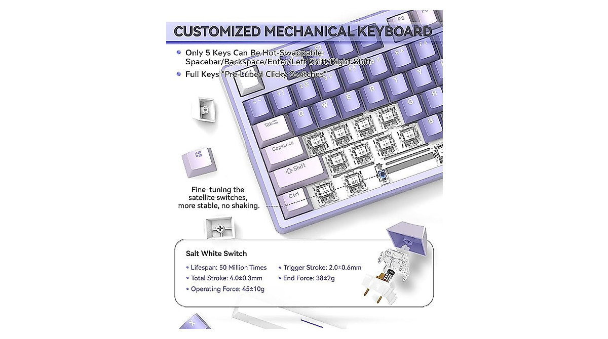 MAGIC-REFINER X87 RGB Gaming Keyboard - Hot-Swappable