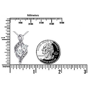 DAOCHONG 925 Sterling Silver Always My Sister Forever My Friend Double Love Heart Necklace, Box Chain 18"