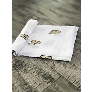 Three Little Anchors Purdue University 100% Cotton Muslin Swaddle Blanket 47x47in
