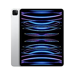 Apple iPad Pro 12.9-inch (6th Generation): with M2 chip, Liquid Retina XDR Display, 256GB, Wi-Fi 6E, 12MP front/12MP and 10MP Back Cameras, Face ID, All-Day Battery Life – Silver