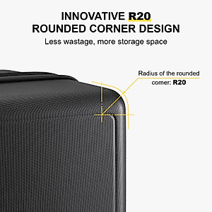 LEVEL8 Trunk Luggage, Large Suitcase 28 Inch Luggage with Spinner Wheels, Luminous Textured 28 Inch Checked Large Luggage, Lightweight Hard Case with Tsa Lock, 28 Inch, Black