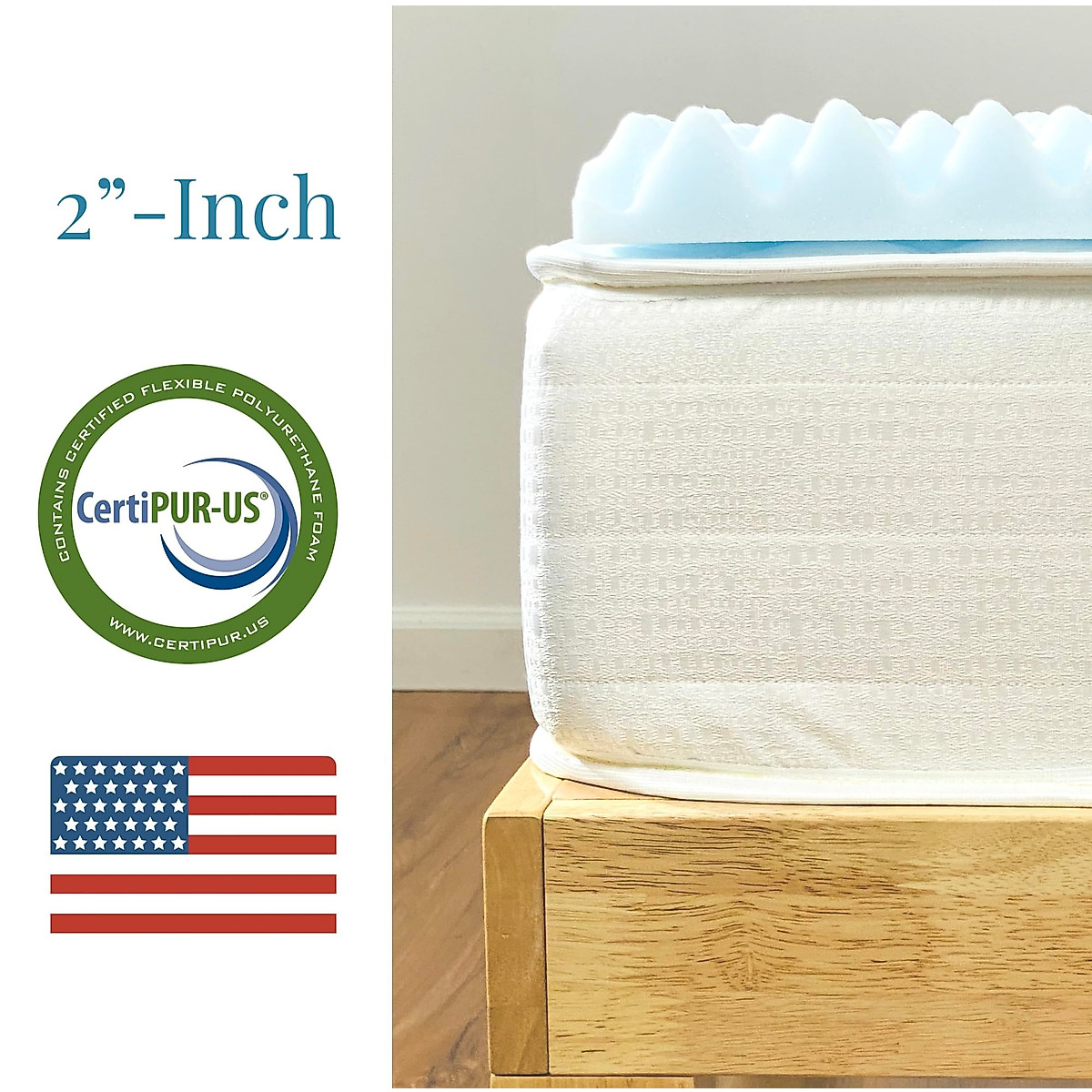 Airflow Foam Mattress Topper, Egg Crate Foam Pad, Hospital Mattress Pad and Bed Topper for Support, Pressure Relief and Weight Distribution, Hospital Size Mattress, 2x33x72 Made in USA by Foam Global
