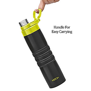 Milton Amigo 800 Vacuum Insulated Thermosteel Water Bottle/Flask | 22 oz | 660 ml |Hot & cold for longer hours | 18/8 Stainless Steel, BPA Free, Food Grade, Leak-Proof | Black