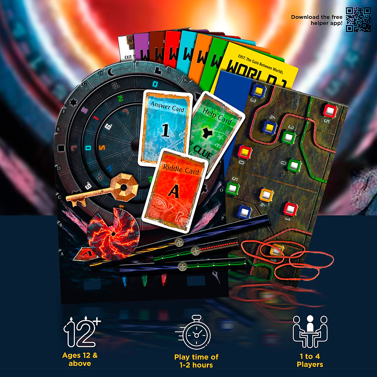 Exit: The Gate Between Worlds | Exit: The Game - A Kosmos Game | Family-Friendly, Card-Based at-Home Escape Room Experience for 1 to 4 Players, Ages 12+
