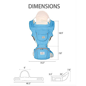 Ergonomic Baby Hip Seat Carrier Baby Waist Stool for Newborn Child Infant Toddler with Cool Air Mesh Windproof Babyhood Comfortable Insert (Pink)