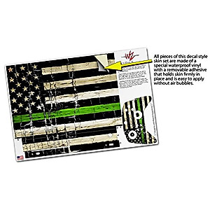 WraptorSkinz Decal Vinyl Skin Wrap Compatible with Xbox One X Console and Controller - Painted Faded and Cracked Green Line USA American Flag