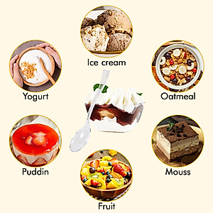 JOLLY CHEF 200 Pack 2.6 oz Mini Dessert Cups with Spoons, Clear Plastic Pudding Appetizer Cups for Party - Small Reusable Serving Bowl Ideal for Christmas Halloween Wedding