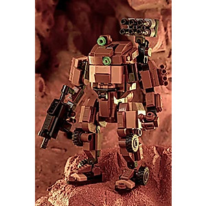 MyBuild Mecha Frame Armed Forces Stryker 5021 - Brown Armor Robot Blocks Toy Building Bricks Collection for Children to Adult Mech Fans
