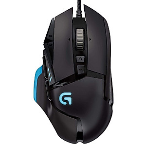 Logitech G502 Proteus Spectrum RGB Tunable Gaming Mouse, 12,000 DPI On-The-Fly DPI Shifting, Personalized Weight and Balance Tuning with (5) 3.6g Weights, 11 Programmable Buttons