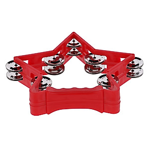 GEWA jingle wreath Star - 14-pairs of chrome-plated jingles - double row - color red