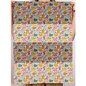 CENTRAL 23 Sloth Wrapping Paper Birthday - 6 Sheets of Animal Gift Wrap for Girls - New Baby - Floral - For Baby Shower Easter Baptism - Recyclable