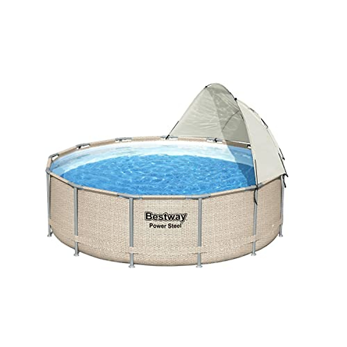 Flowclear Round Pool Canopy Sunshade, Compatible with 10'-18' Round Above-Ground Pools