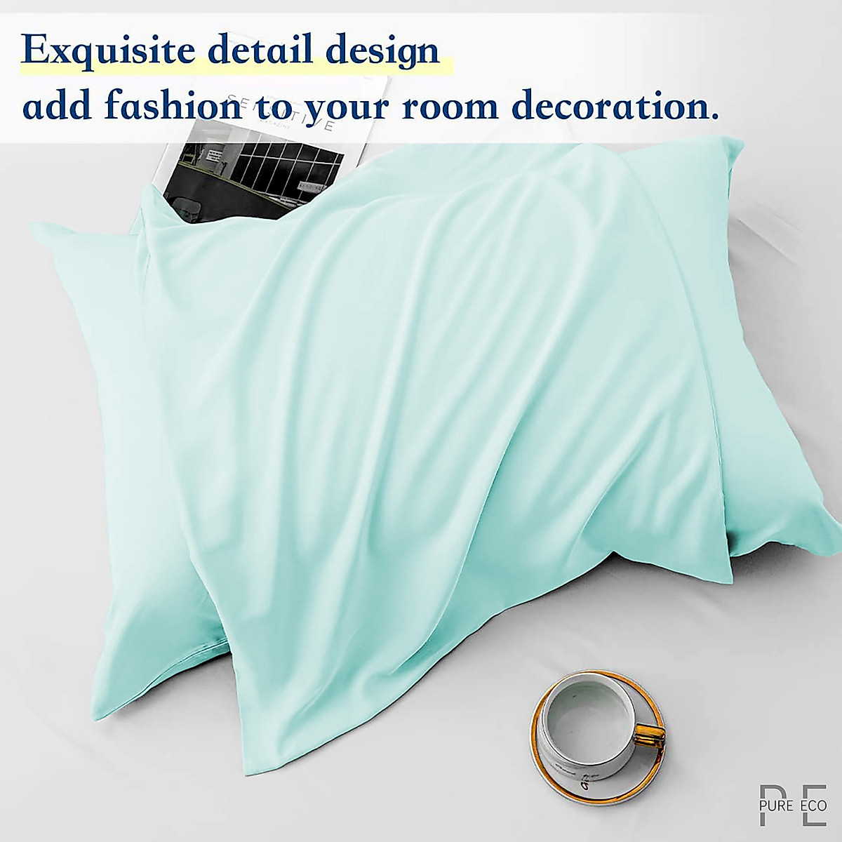 Fitted Sheet Full Size, 100% Egyptian Cotton Fitted Sheet Set 3 Piece(1Fitted Sheet 54X75 + 2 Pillow Cases 20X30) with 16" Deep Pocket, Super Soft Comfy(No Flat Sheet) Aqua Blue Color