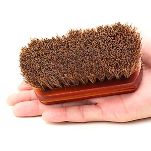 Driak 1Pcs Professional Wooden Handle Horsehair Bristles Hair Brush Leather Boot Shoes Polishing Brush Solid Wood Car Cleaning Brush