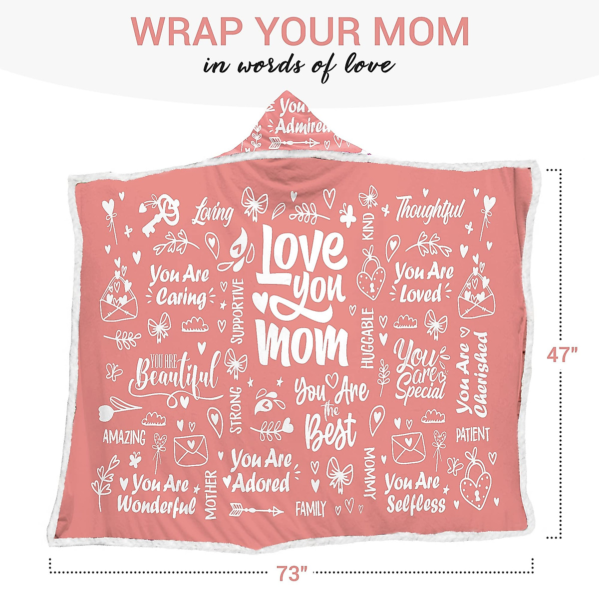 Vprintes Mother 's Day Gifts for Mom from Daughter Son Wearable Blanket Hoodie - Mom Gifts from Daughters Sons - Birthday Gifts for Mom