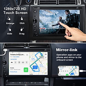 Double Din Car Stereo with CD/DVD Player, 7-inch Touch Screen Car Stereo with Apple CarPlay&Android Auto, Bluetooth5.2, Backup Camera, Mirror Link, Subwoofer, SWC, Subwoofer, AM/FM Car Radio Receiver