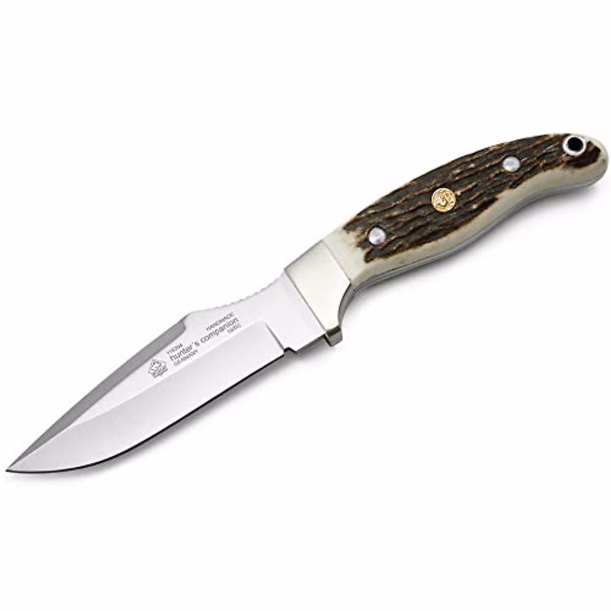PUMA Knives Hunter's Companion Staghorn German Made Hunting Knife with Leather Sheath