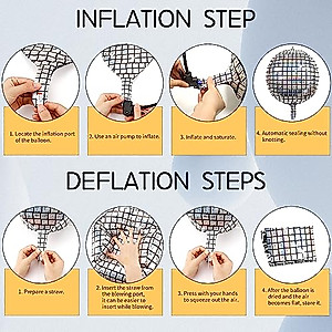 Disco Balloons, 6PCS Rainbow Silver Disco Ball Balloons, 22 inch 4D Disco Ball Decorations, Disco Party Decorations, Disco Themed Party Decorations, Disco Party Supplies