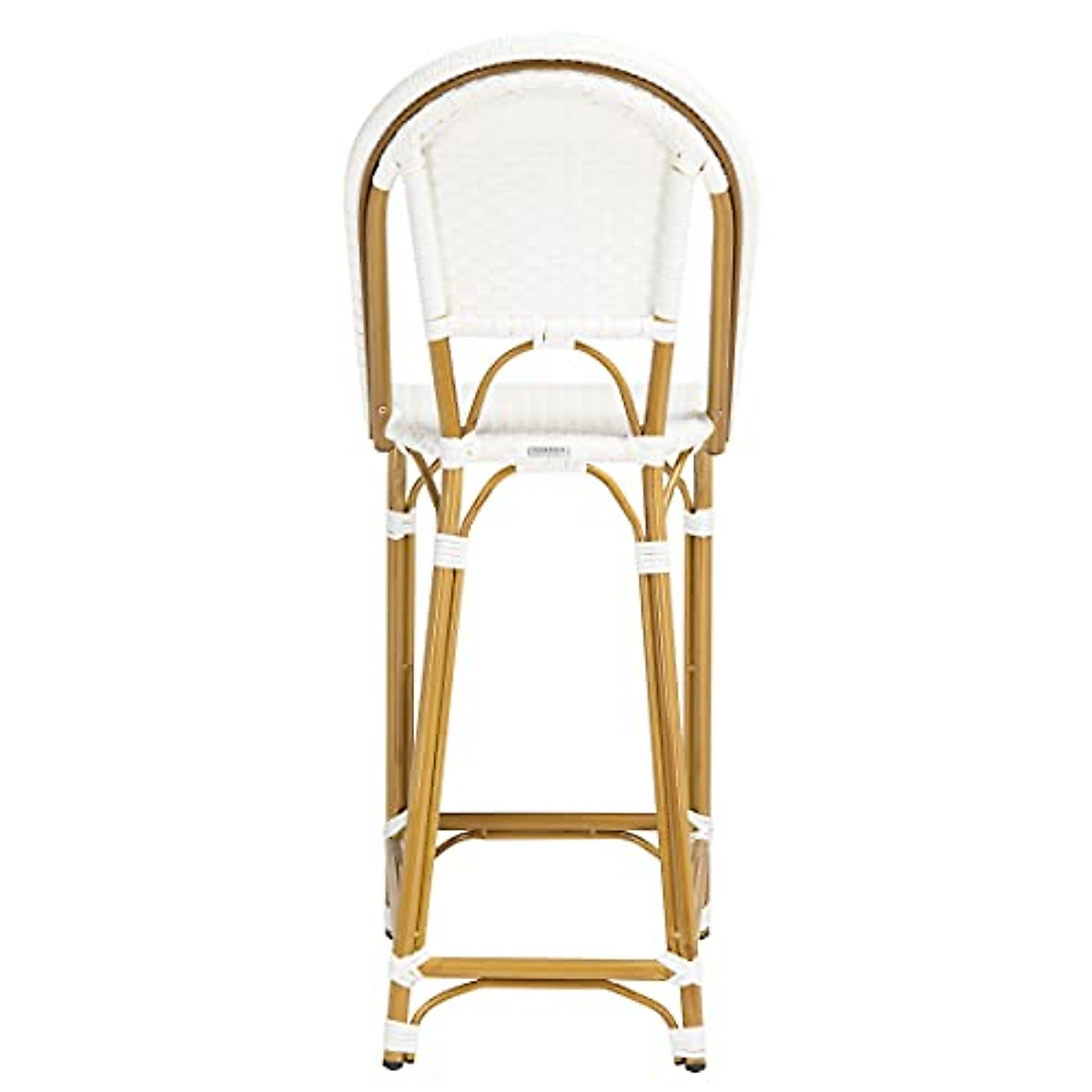 Safavieh PAT4038C Outdoor Collection Zaid White Stackable 30-inch Bar Stool