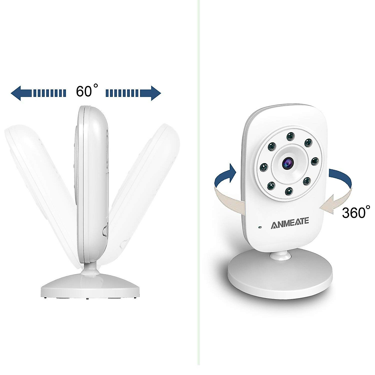 Video Baby Monitor with Camera and Infrared Night Vision, Two-Way Talkback, and Temperature Monitor - Long Range, Monitor Your Baby All Round The Clock,Include 2 Piece Outlet Protector … (2.4'')