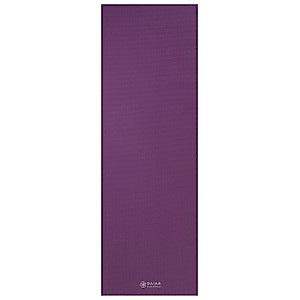 Gaiam Essentials Premium Yoga Mat with Yoga Mat Carrier Sling, Purple, 72 InchL x 24 InchW x 1/4 Inch Thick