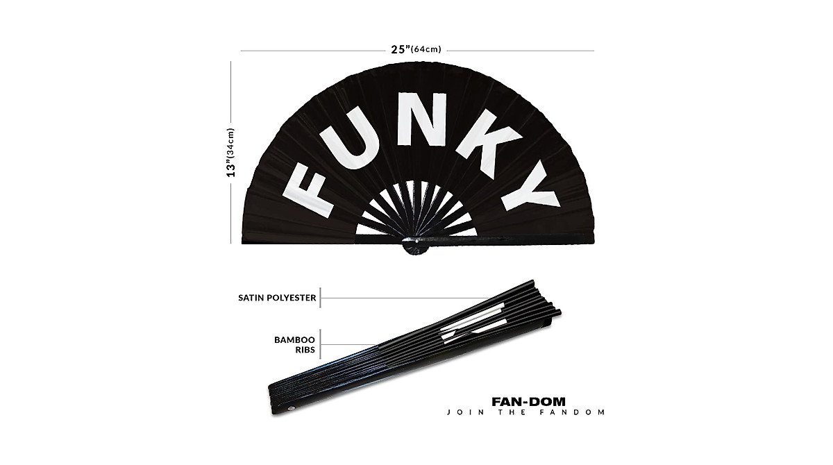 Funky Black UV Hand Fan for Festivals & Events | Bright Neon Glow