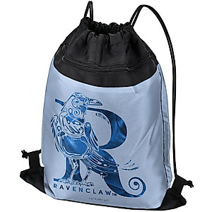 LOGOVISION Harry Potter Ravenclaw R Drawstring Backpack Sports Bag Sackpack 17" x 13", Perfect for Gym, Yoga or Practice
