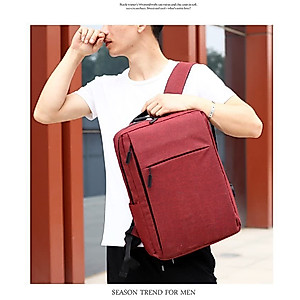 Newmoon 15.6 Inch Laptop Backpack with USB Charging Port, College School Computer Bag Gifts for Men and Women (Wine)