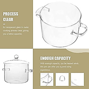 Glass Saucepan with Cover Heat-resistant Glass Stovetop Pot and Pan with Lid for Pasta Noodle, Soup, Milk, Baby Food (64oz/1900ml)