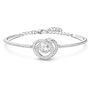 Swarovski Generation Bangle, White, Rhodium Finish