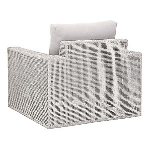 Ranch Pointe Woven Rope Swivel Rocker in Taupe & White by Lakeview