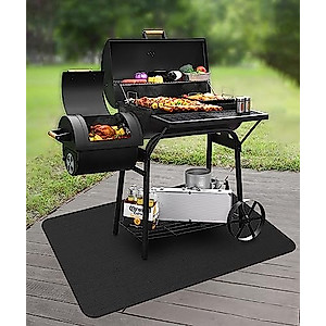 48 x 30 inch Under Grill Mats for Outdoor Grill, Deck and Patio Protector Mat, Double-Sided Fireproof Waterproof Oil-Proof BBQ Mat, Grill Floor Pads Fire Pit Mat Fireplace Mat (48X30 inch)