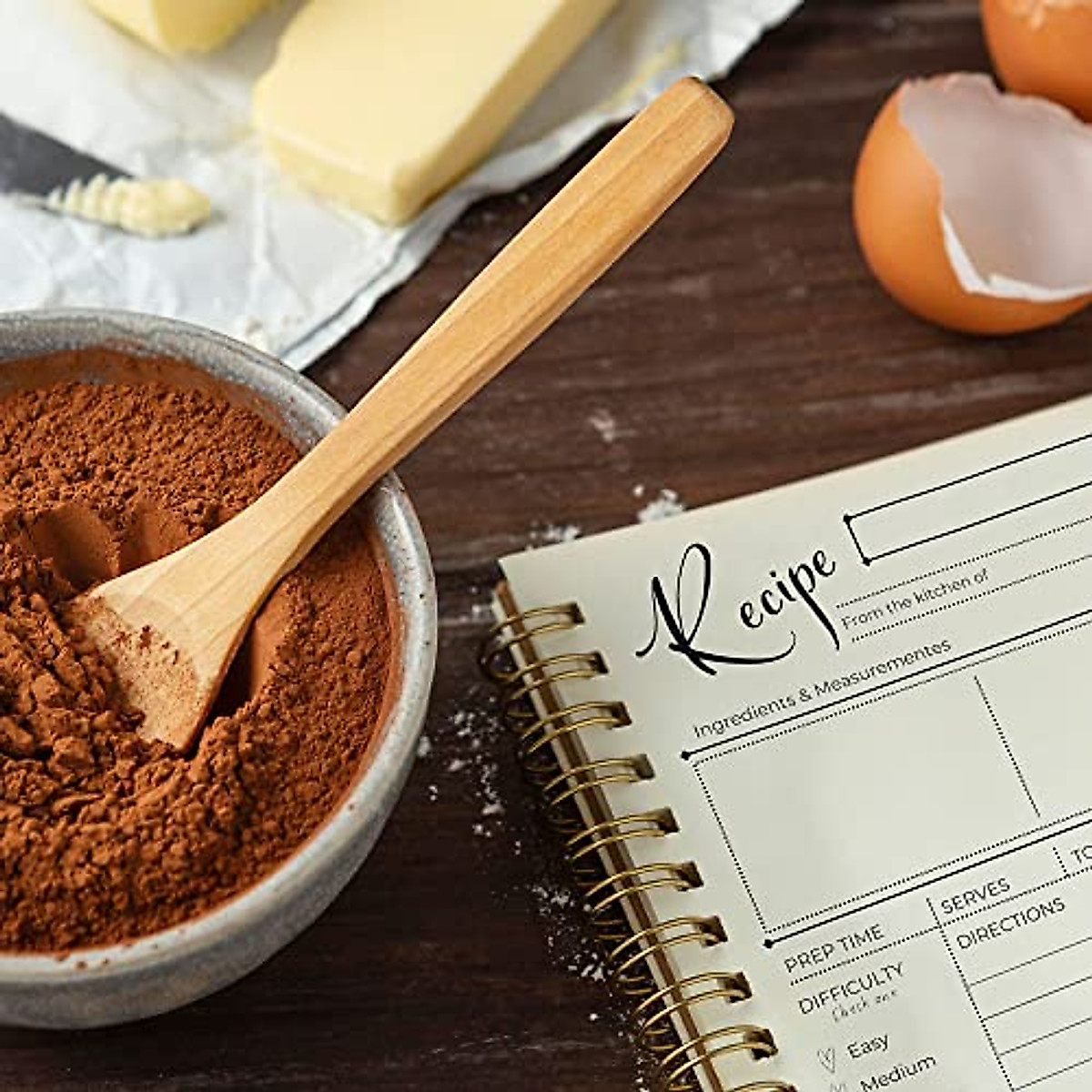 Recipe Book to Write in Your Own Recipes, 1 Pack 8.5" x 11" Blank Recipe Notebook, Double Spiral Cookbook Recipe Journal Notebook Include 200 Recipes Page With Beautifull Inner Design