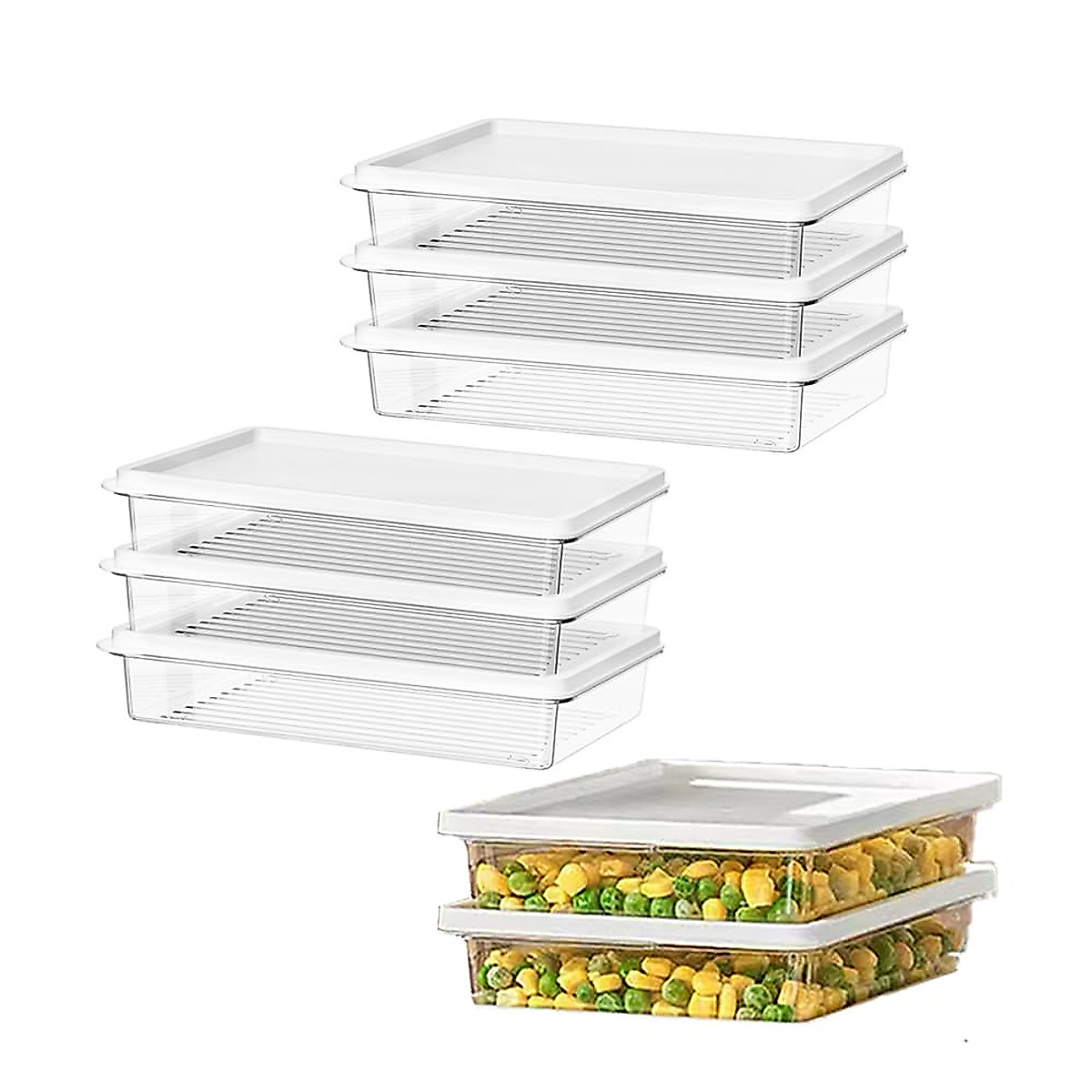 8 Pack Bacon Keeper for Refrigerator, Deli Meat Saver Container with Airtight Lid, Cold Cuts Cheese Holder for Fridge Food Refrigerator Storage Box, Christmas Cookie