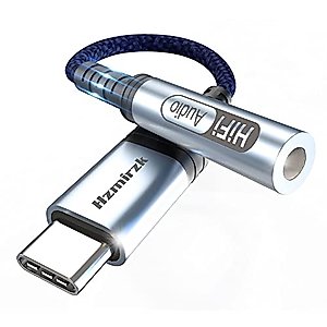 USB C to 3.5mm Jack Headphone Adapter, LcueGuk Type C to Aux Audio Dongle Cable,Hi-Res Adapter Compatible with Pixel 6 5XL, Samsung Galaxy S22 S21 Ultra Z Flip Note 20，iPad Pro2021-32bit/384khz-Blue