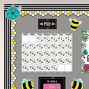 CTP Bees Calendar Days Learning Décor Accents for Classroom (Creative Teaching Press 10585)
