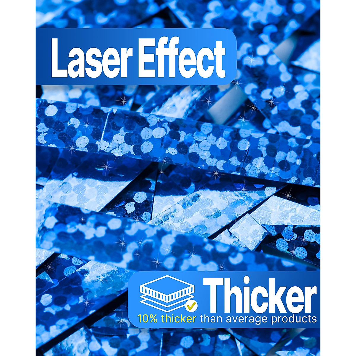 PartyWoo Blue Ribbon, 600 Yards Iridescent Crimped Curling Ribbon for Balloons, Wedding, Florist Flower (6 Rolls, 100 Yards/Roll)