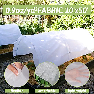 LOVE STORY Plant Covers Freeze Protection 10 * 50FT 0.9oz Frost Cloth Blanket Floating Row Cover Garden Fabric for Winter Outdoor Plants Vegetables and Sun Pest Protection