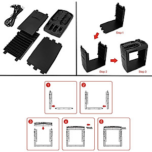 YICHUMY Mulfunction Game Disc Stand Tower Controller Charger Charging Dock for Switch 4 Joycontroller, 2 Pro Controllers and 2 Poke Ball Plus Controllers, Storage for Switch Accessories
