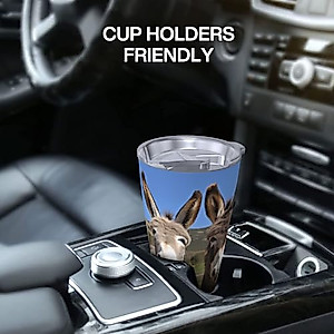 quopvn Funny Donkeys Print 20oz Car Cup Ps Material Lid, Perfect For Hot & Cold Drinks