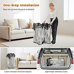 Foldable Playpen, Dripex Baby Playpen with Mat, Collapsible Baby Playpen, Playpen for Babies and Toddlers, 43" x 43" Baby Play Yard for Indoor&Outdoor