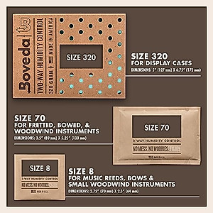 Boveda 72% Two-Way Humidity Control Packs for Woodwind Reeds – Size 8 – 2 Pack – Moisture Absorbers – Protects Against Drying & Spliting – Individually Wrapped Reed Humidifiers for Day-to-Day Storage