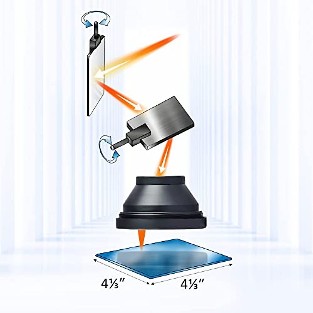 OMTech F Theta Lens for Fiber Laser Engravers, 110x110mm Replacement Optical Scanning Lens for 1064nm Fiber Cutter Marking Engraving Machines, Laser Etching Accessory Field Lens Upgrade, M85x1 Thread