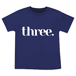 Wild and Happy 3 Year Old Birthday Party T-Shirt Toddler Boy Number Three 3rd Bday Shirt Outfit (US, Age, 3 Years) Blue