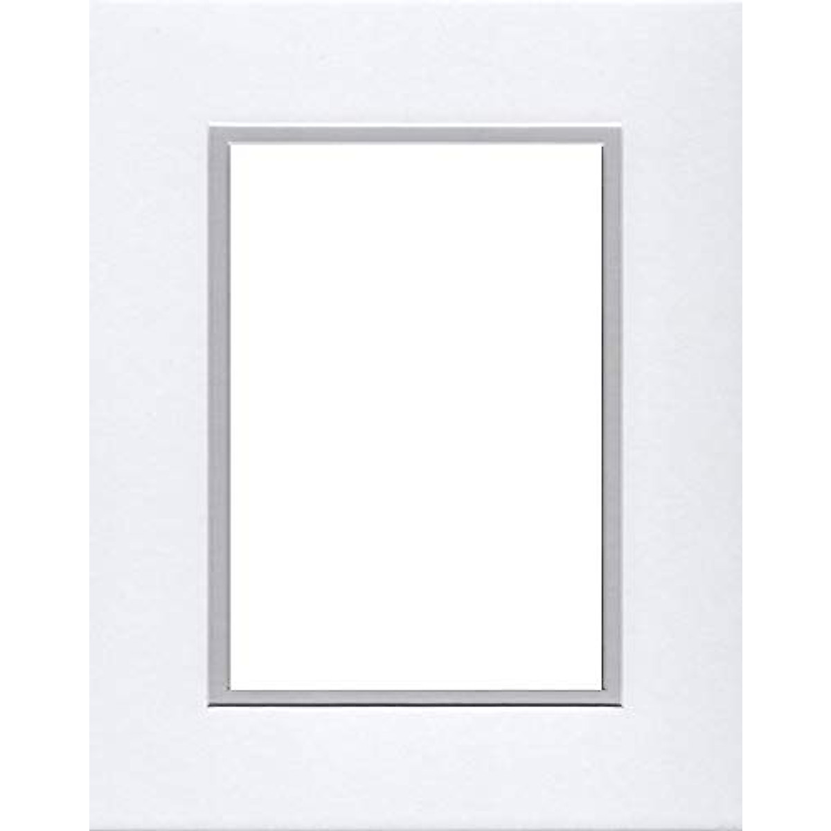 Pack of (2) 20x24 Double Acid Free White Core Picture Mats Cut for 16x20 Pictures in White and Nantucket Grey