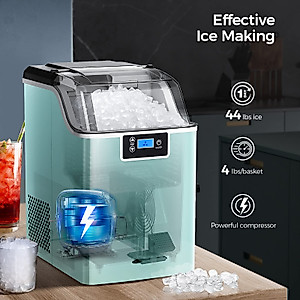 Nugget Ice Maker Countertop,44LBS/24H ice Machine ice Maker Nugget-Green