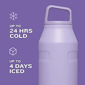 Stanley IceFlow Cap and Carry Water Bottle 24 oz | Wide Mouth Twist Lid | Lightweight and Leakproof for Travel and Sports | Insulated Stainless Steel | BPA-Free | Black