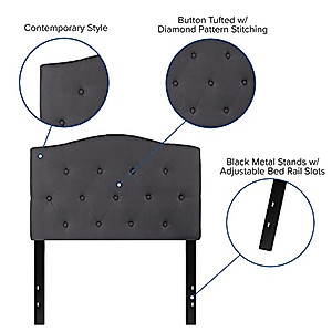 Flash Furniture Cambridge Tufted Upholstered Twin Size Headboard in Dark Gray Fabric