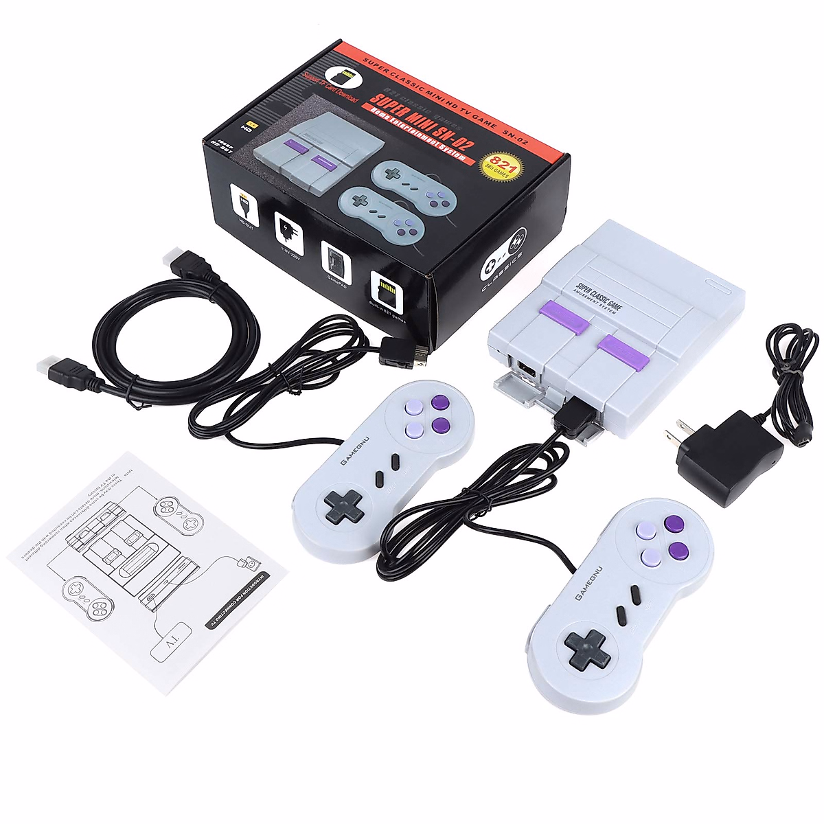 TableRe Mini Classic Game Consoles HD Retro Game Console Handheld Game Player Built-in 821 Games with Controller, Childhood Memories